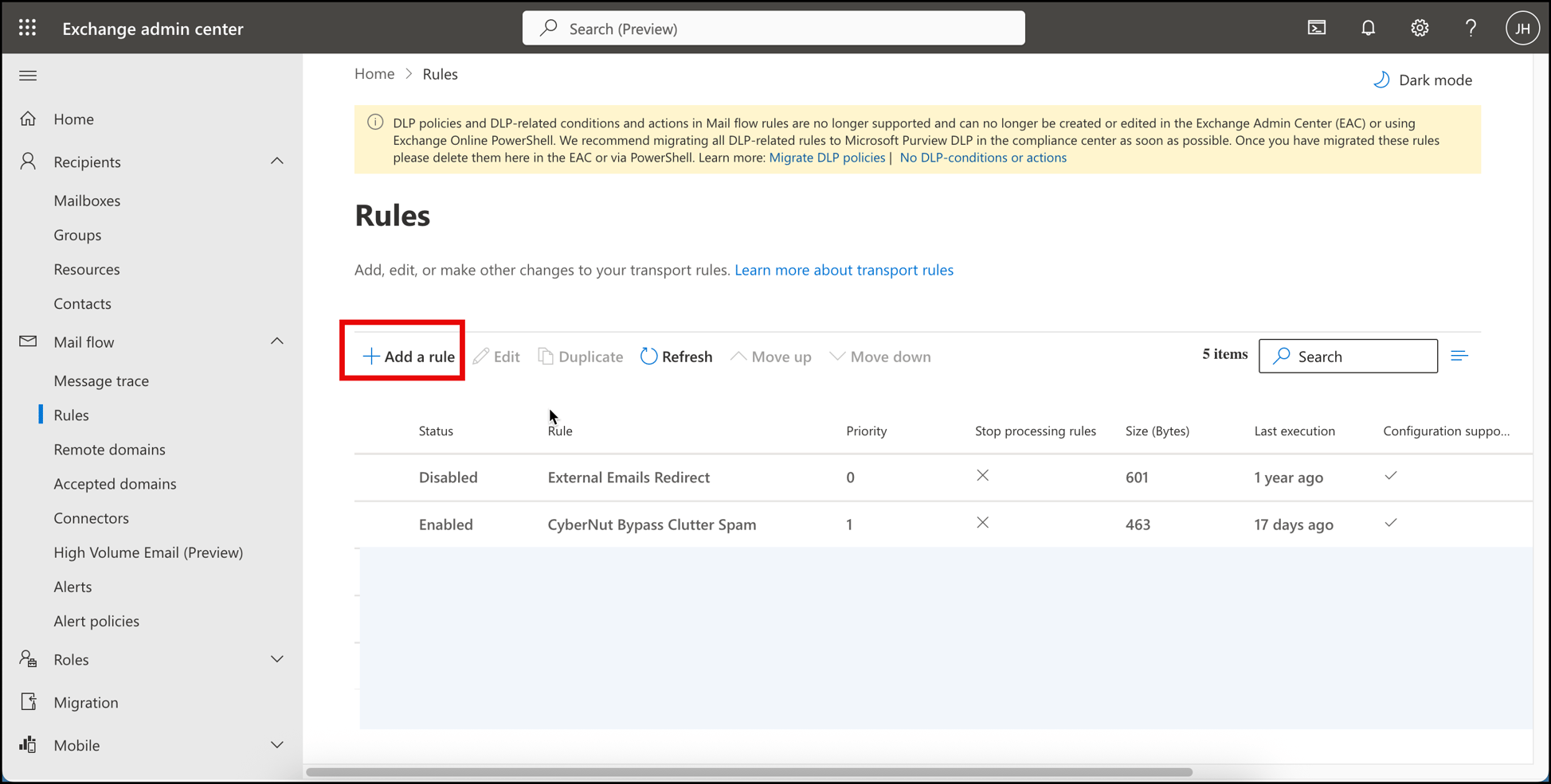 Whitelisting in Microsoft Exchange